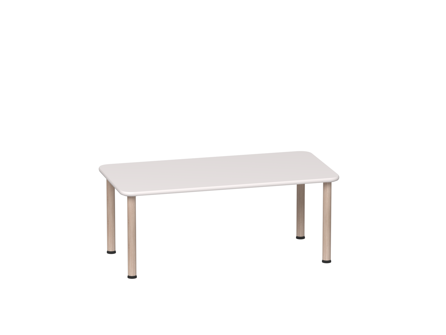 Santino 2 Rectangular Table - White Top, Oak Legs - 47cm H — EducationAll Australia