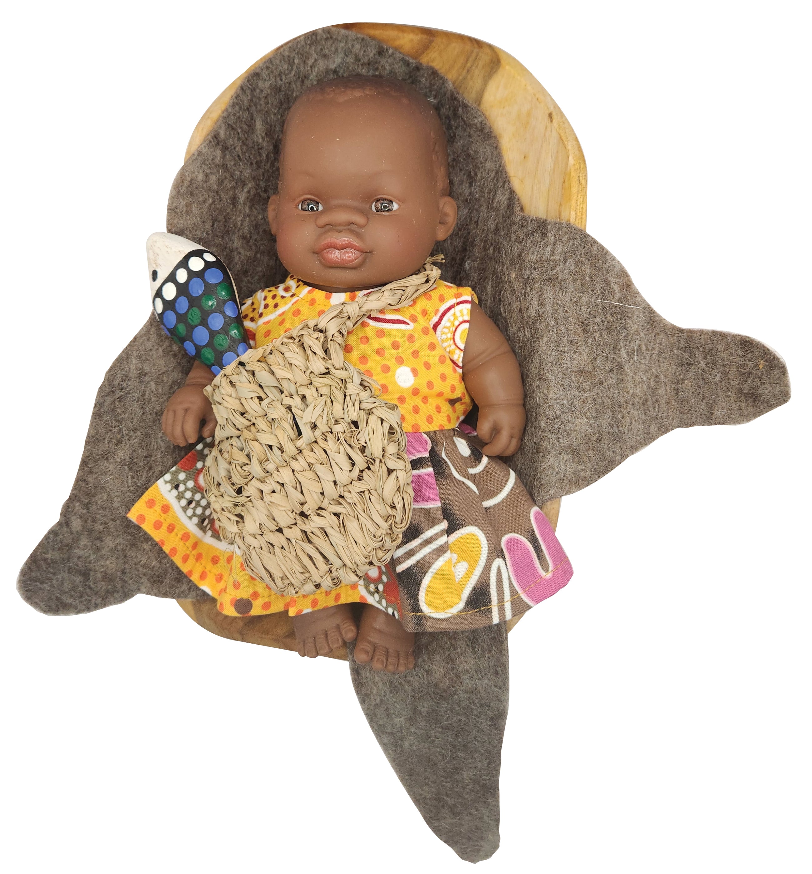 Aboriginal Australia 21cm Baby Girl Coolamon Set — EducationAll Australia