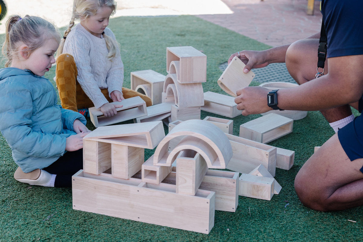 Outdoor Rubberwood Blocks 58 Pieces — EducationAll Australia